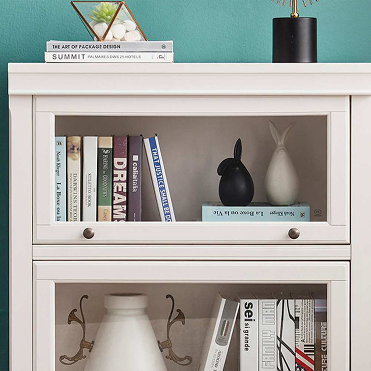 STAR BANNER Bibliothèque en bois massif avec porte vitrée et bibliothèque - Wayfair Canada